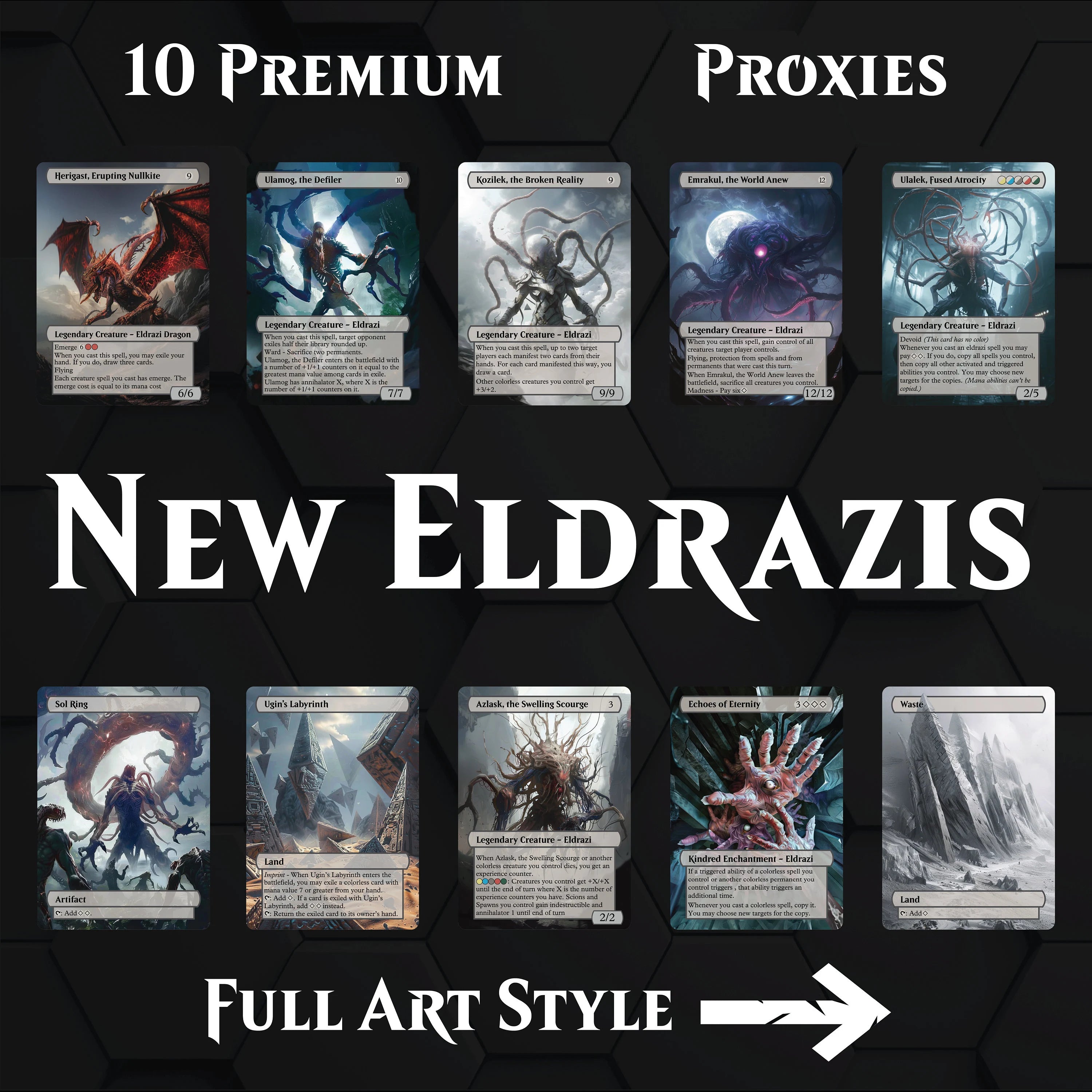 Premium New Eldrazi Pack- 10X Cards. Best New Eldrazi from Modern Hori ...